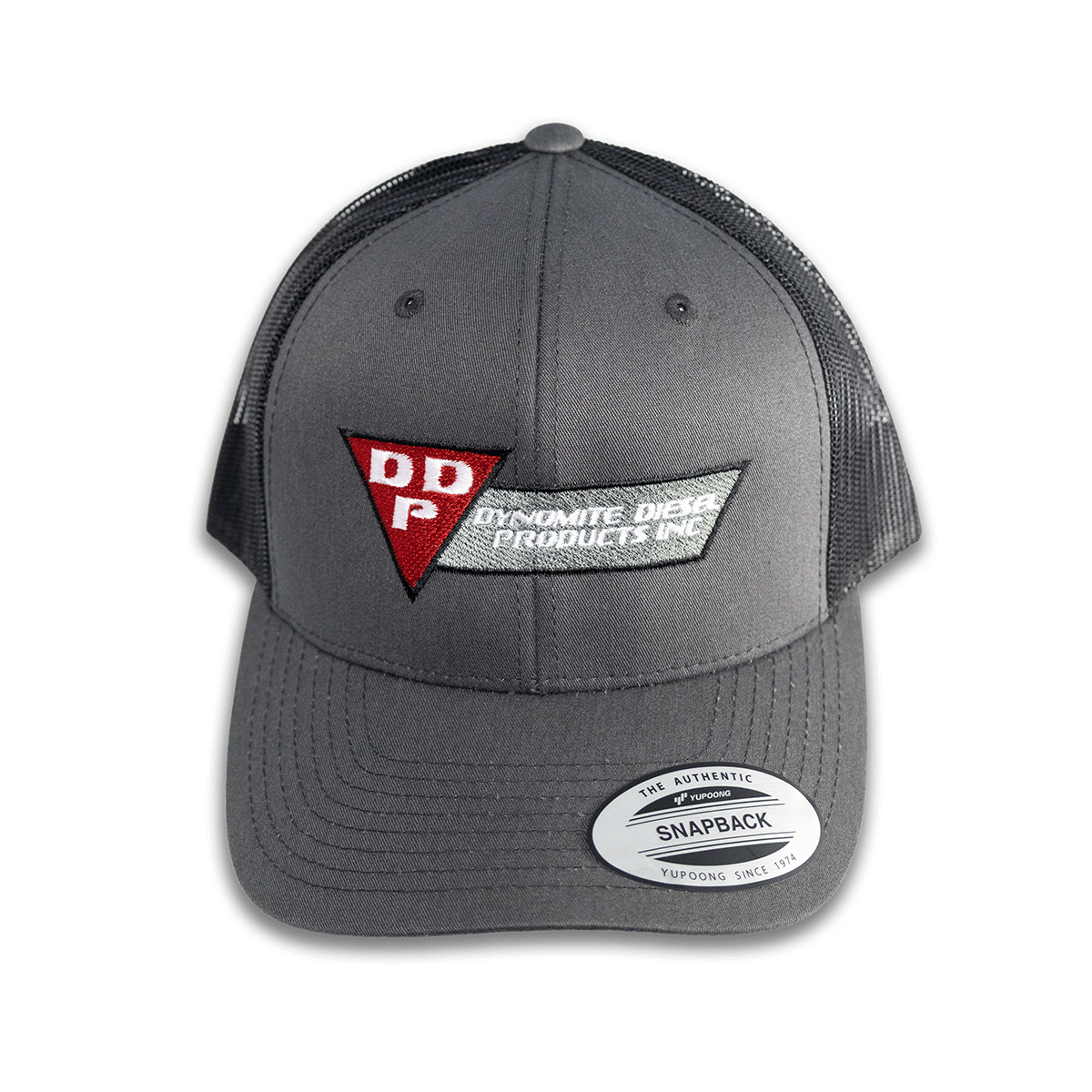Color Flag Logo Snapback Trucker Hat (Charcoal/Black) – Dynomite Diesel ...