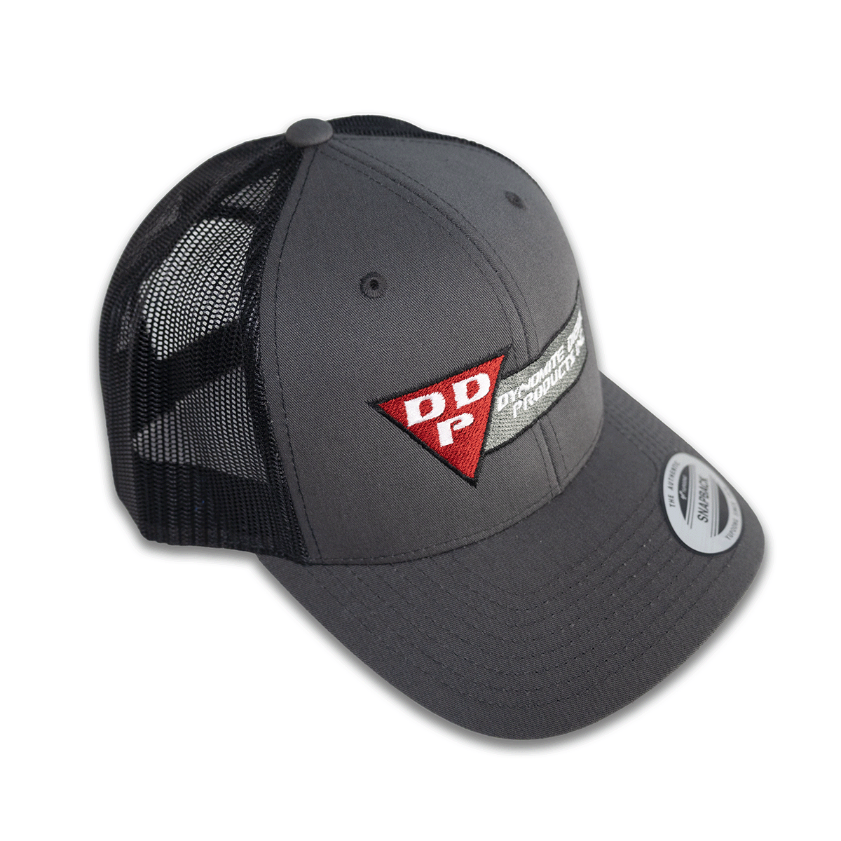 Color Flag Logo Snapback Trucker Hat (Charcoal/Black) – Dynomite Diesel ...