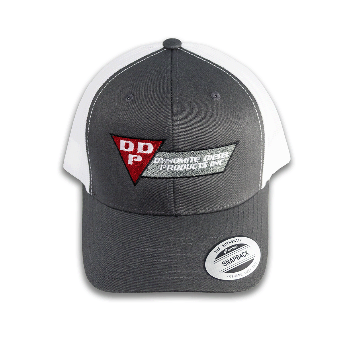 Color Flag Logo Snapback Trucker Hat (Charcoal/White) – Dynomite Diesel ...