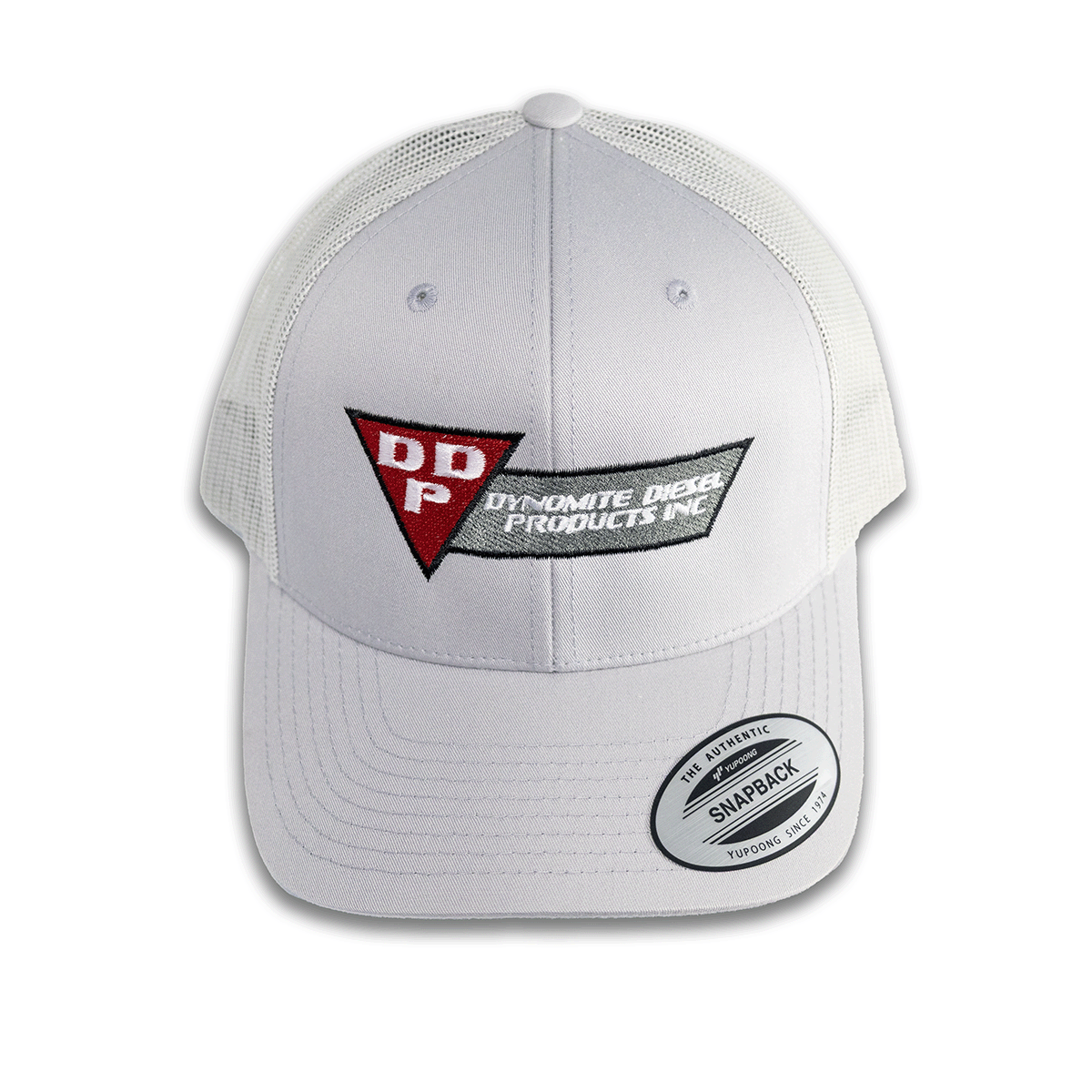 Color Flag Logo Snapback Trucker Hat (Silver/Silver) – Dynomite Diesel ...
